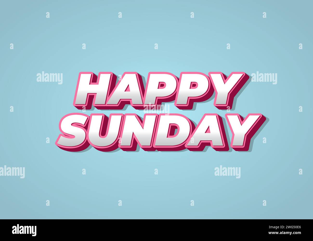 Happy sunday. Text effect design in 3D effect with eye catching color ...
