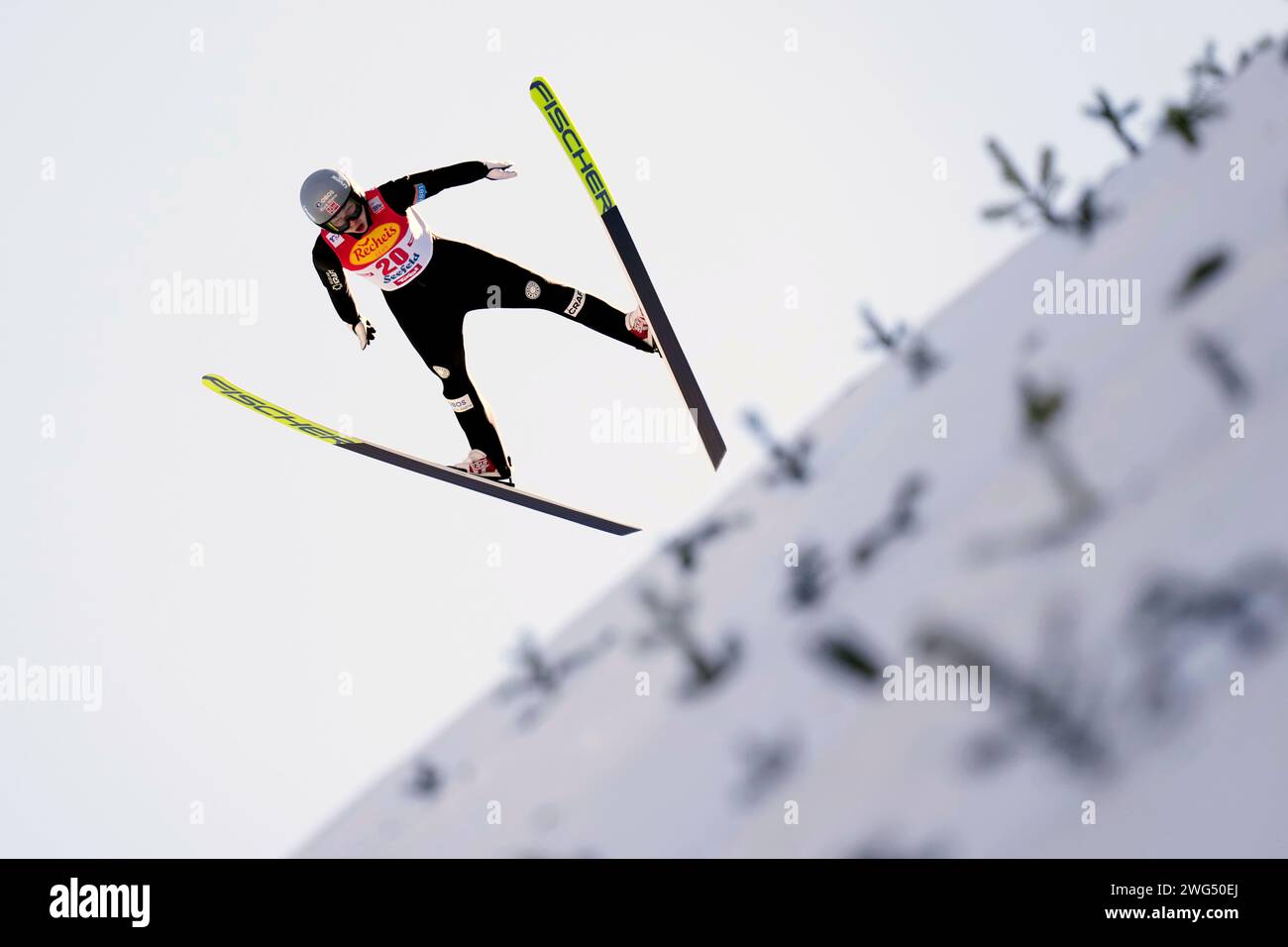 Mari Leinan Lund of Norway soars through the air during the women's ski ...