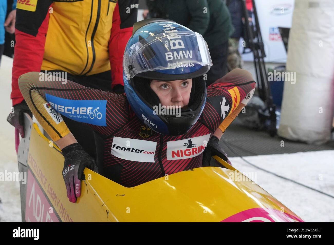 Third placed Laura Nolte of Germany finishes after her second run of ...