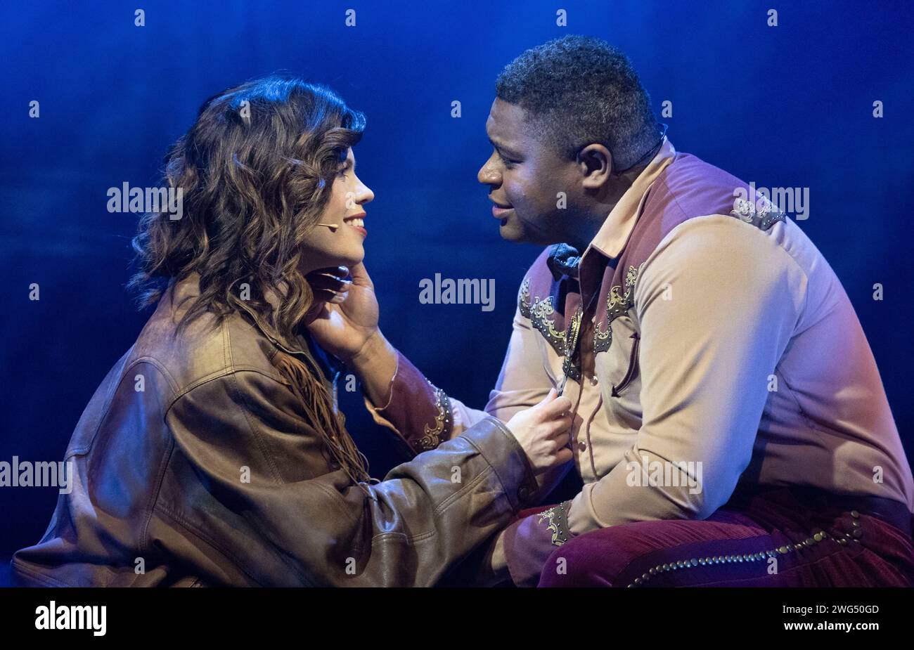 Emily Benjamin as Antoinette Lily, Tarinn Callender as Bronco Billy in Bronco Billy The Musical ...