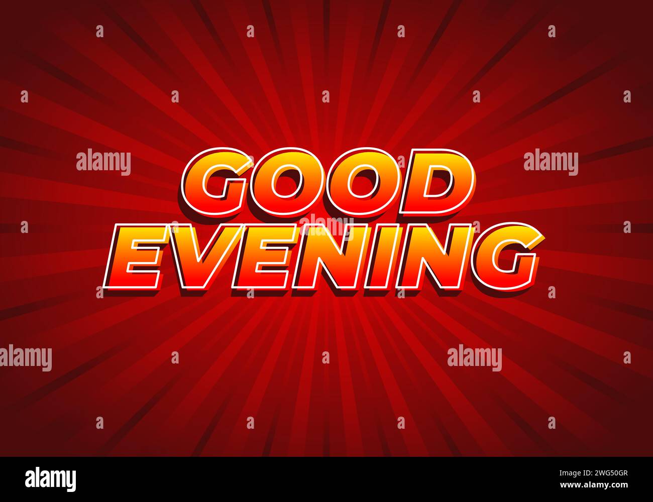 Good evening. Text effect design in 3D style with eye catching color ...