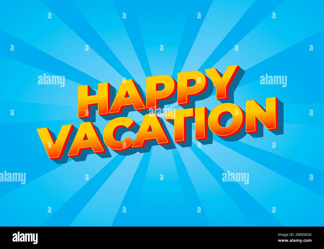 Happy vacation. Text effect design in eye catching color with 3D style ...