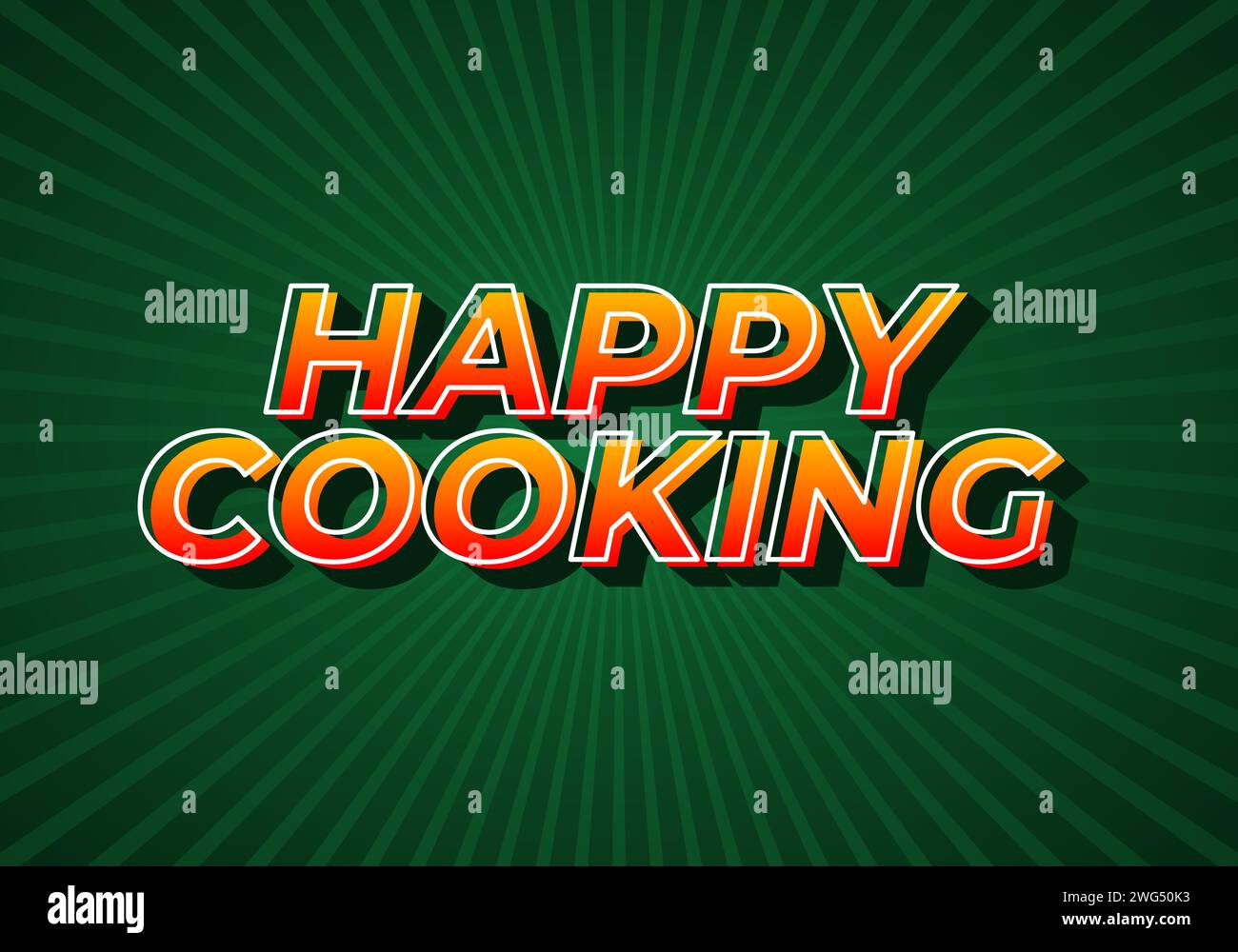 Happy cooking. Text effect design in 3D look. Eye catching color Stock ...