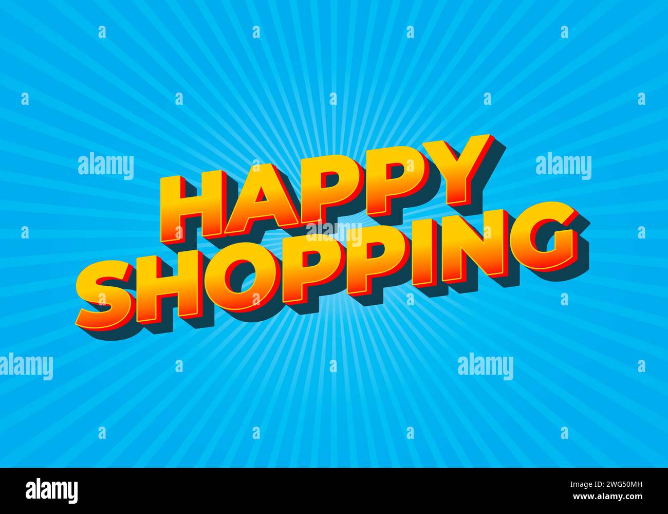 Happy shopping. Text effect design in 3D look with eye catching color ...