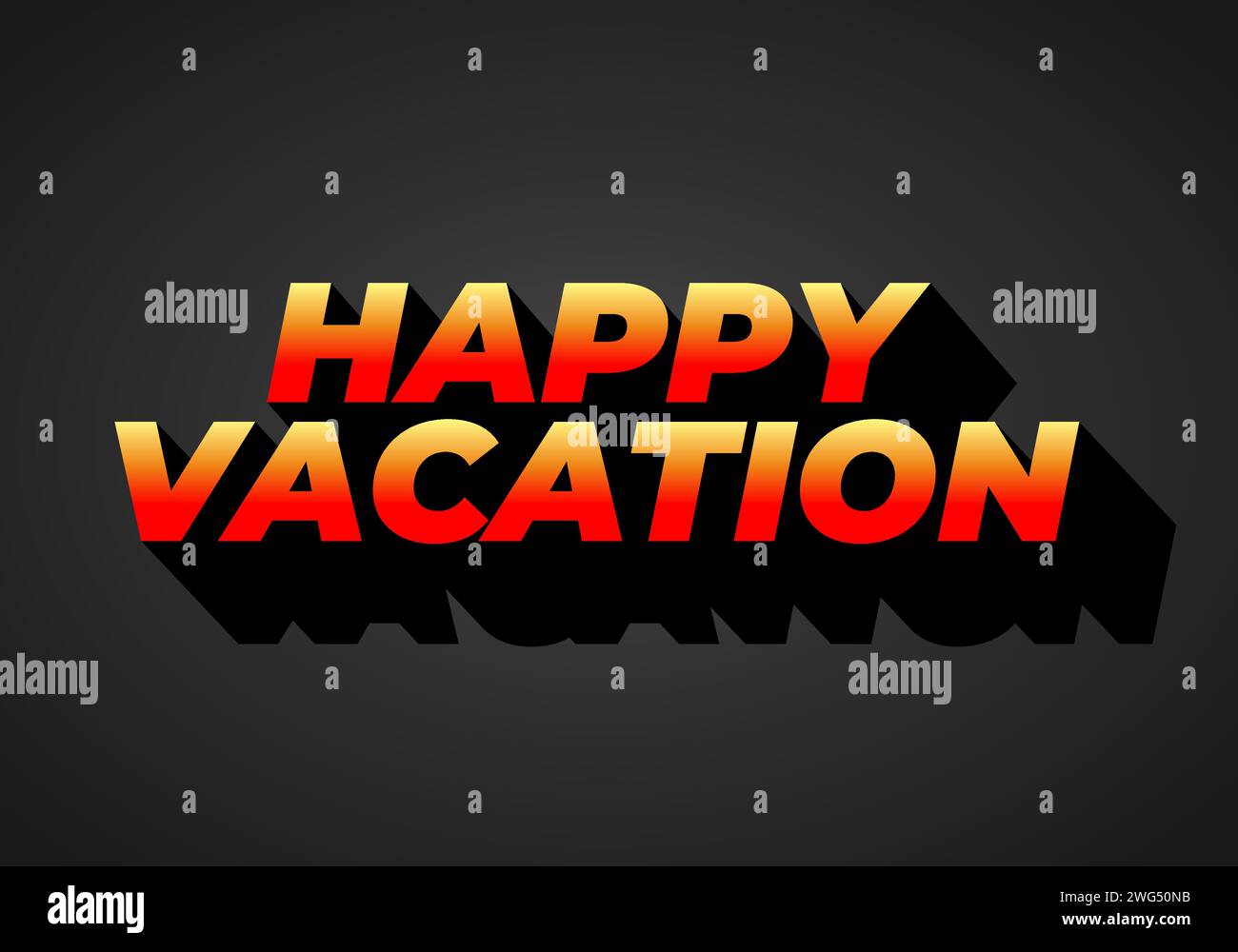 Happy vacation. Text effect design in eye catching color with 3D style ...