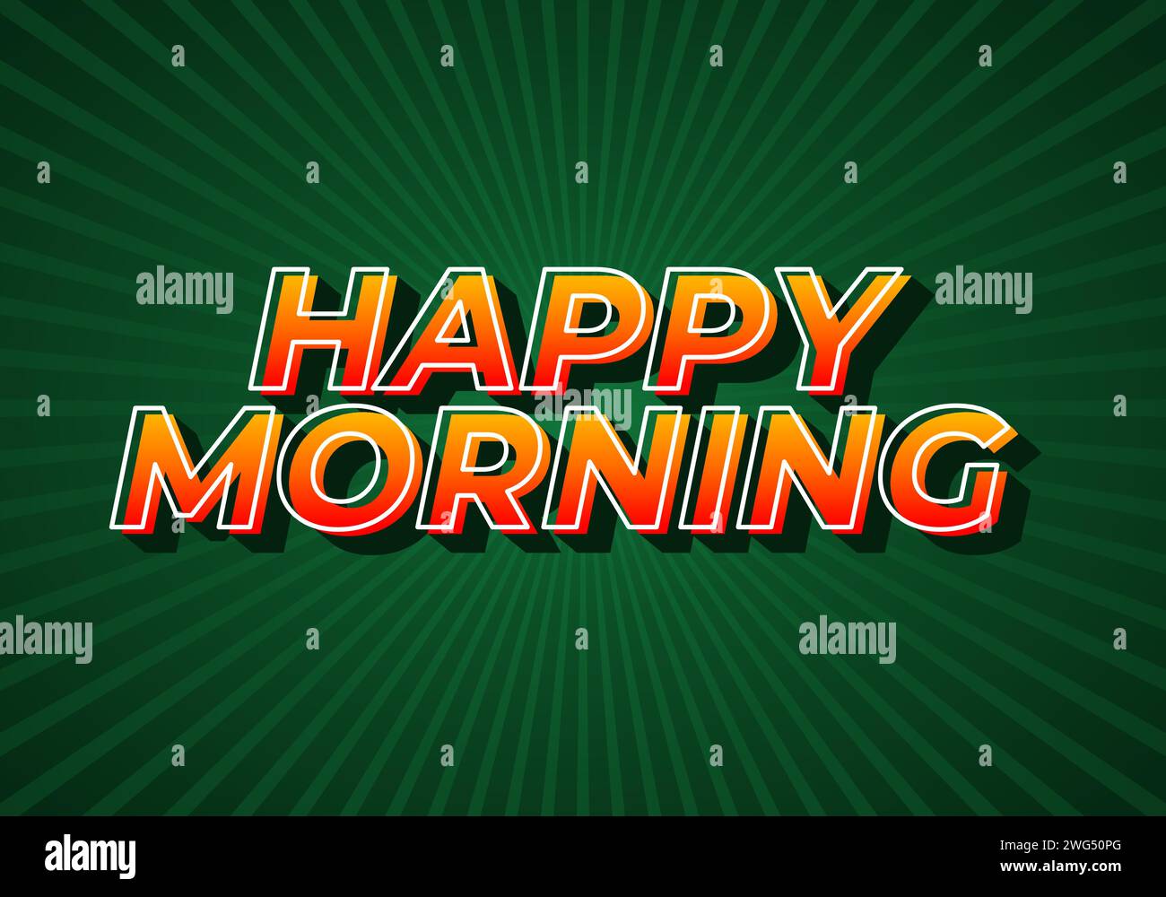 Happy morning. Text effect design in 3D look. Eye catching color Stock ...