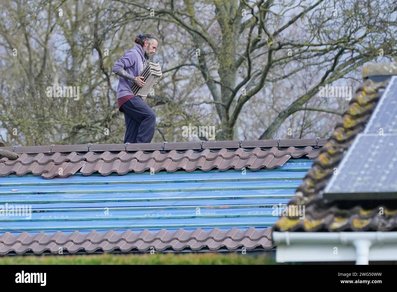 Work continues to demolish an unauthorised spa pool block at the home ...