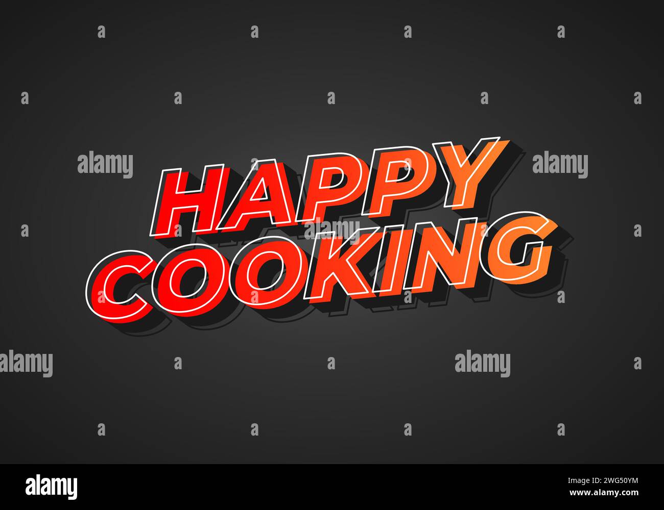 Happy cooking. Text effect design in 3D look. Eye catching color Stock ...