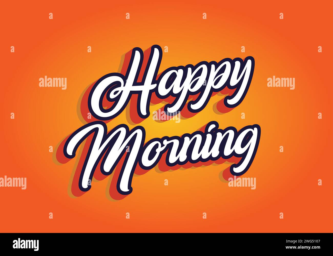 Happy morning. Text effect design in 3D look. Eye catching color Stock ...