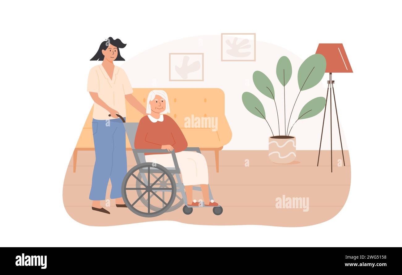 Old age woman living in senior house. Home care services for elderly ...