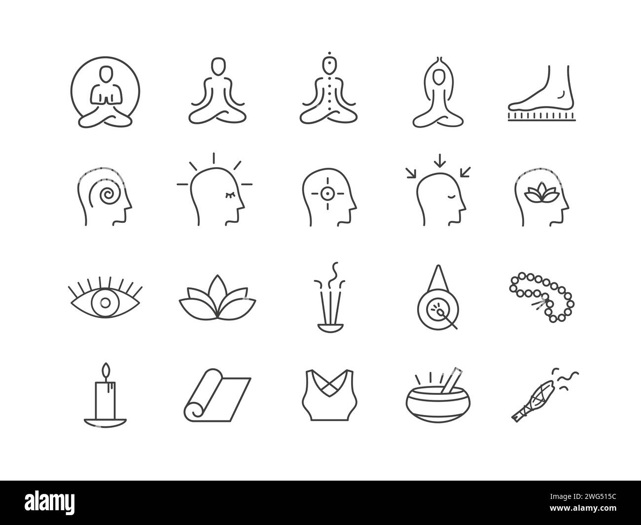 Spiritual concept line icons Stock Vector Images - Alamy
