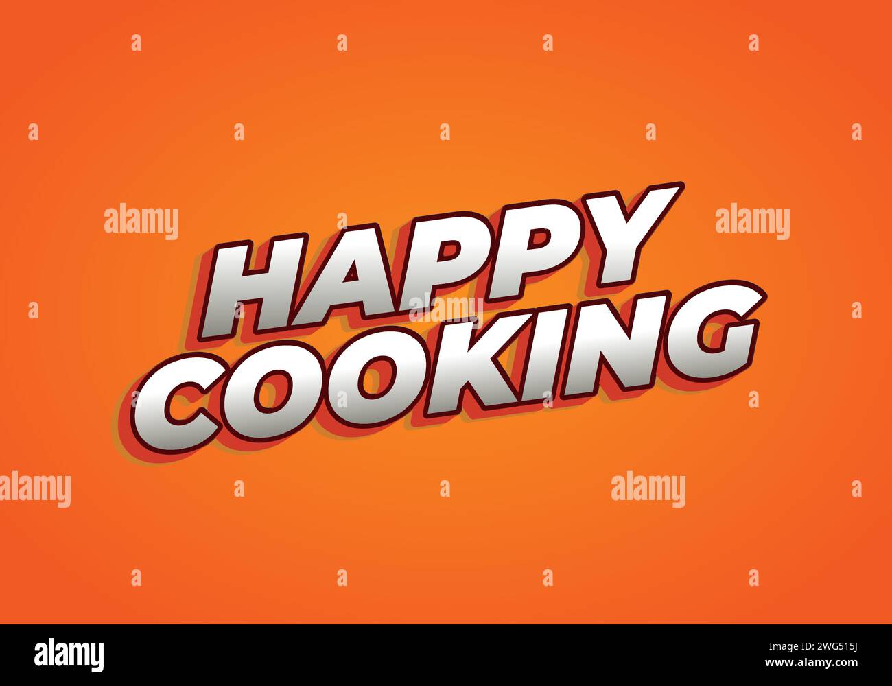 Happy cooking. Text effect design in 3D look. Eye catching color Stock ...