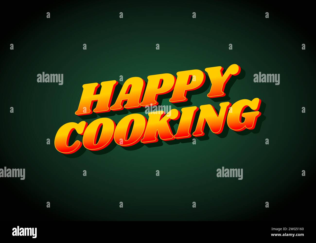 Happy cooking. Text effect design in 3D look. Eye catching color Stock ...