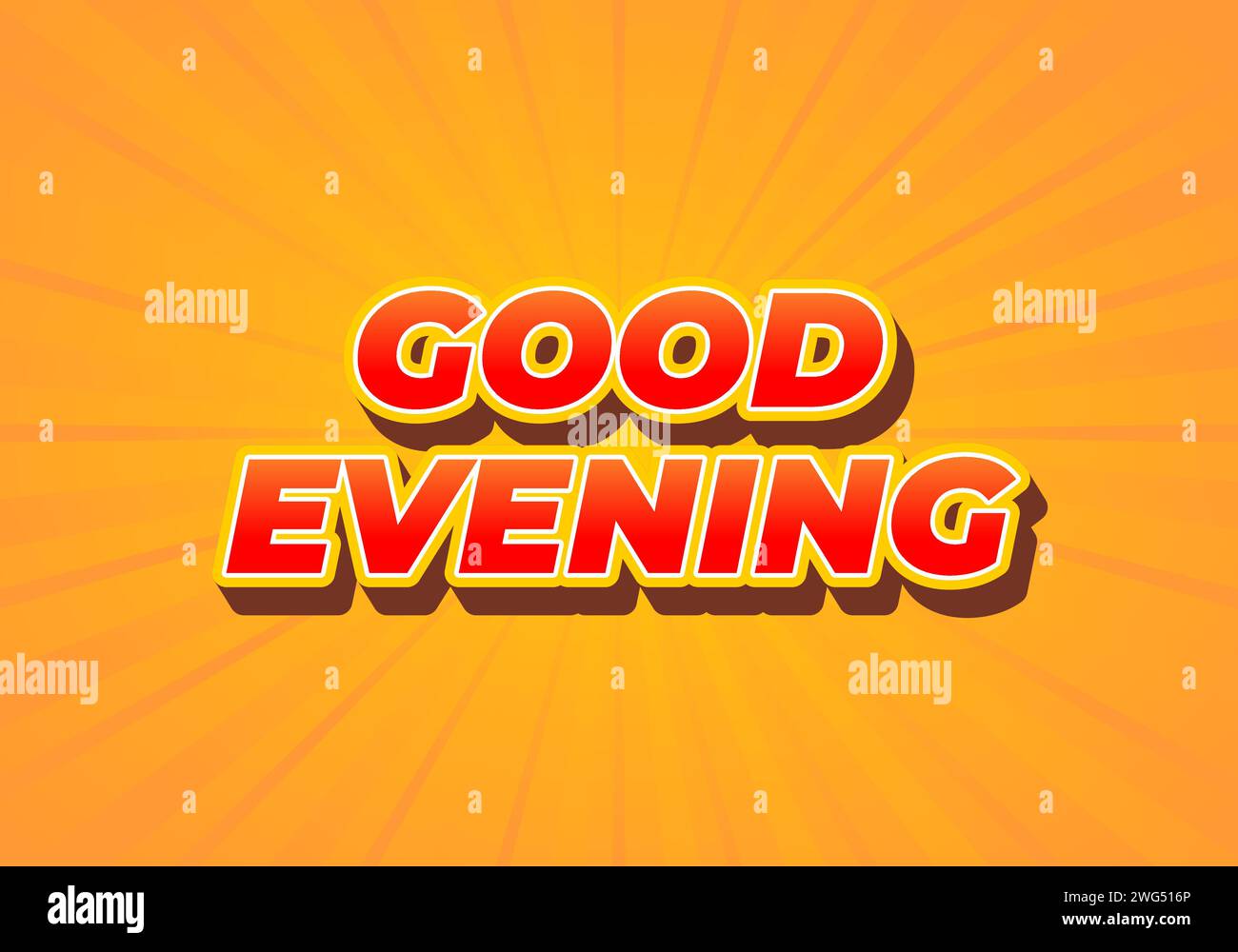 Good evening. Text effect design in 3D style with eye catching color ...