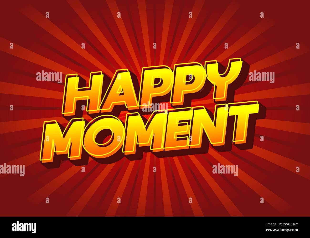 Happy moment. Text effect design in 3D style with eye catching color ...