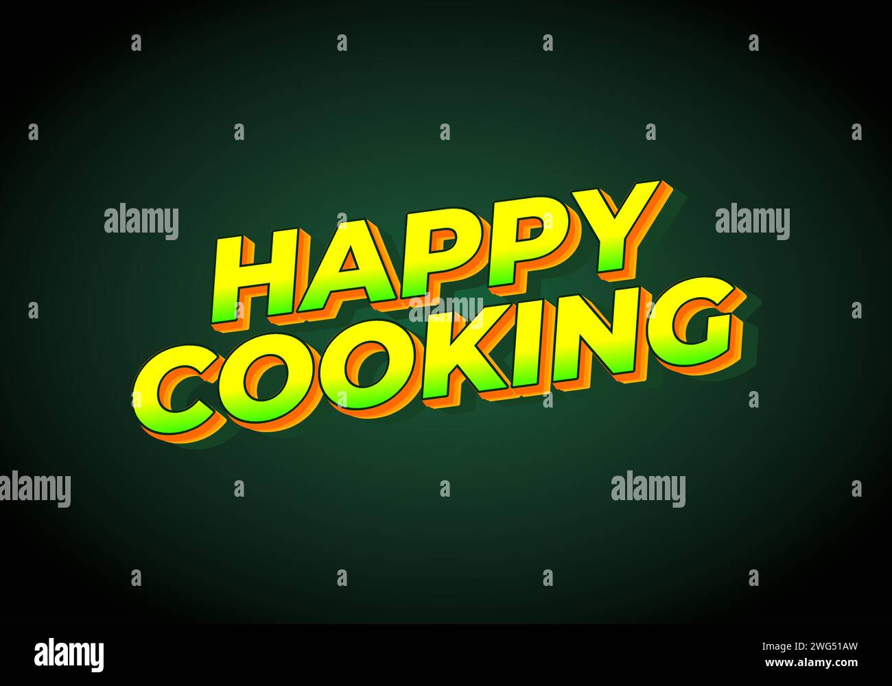 Happy cooking. Text effect design in 3D look. Eye catching color Stock ...