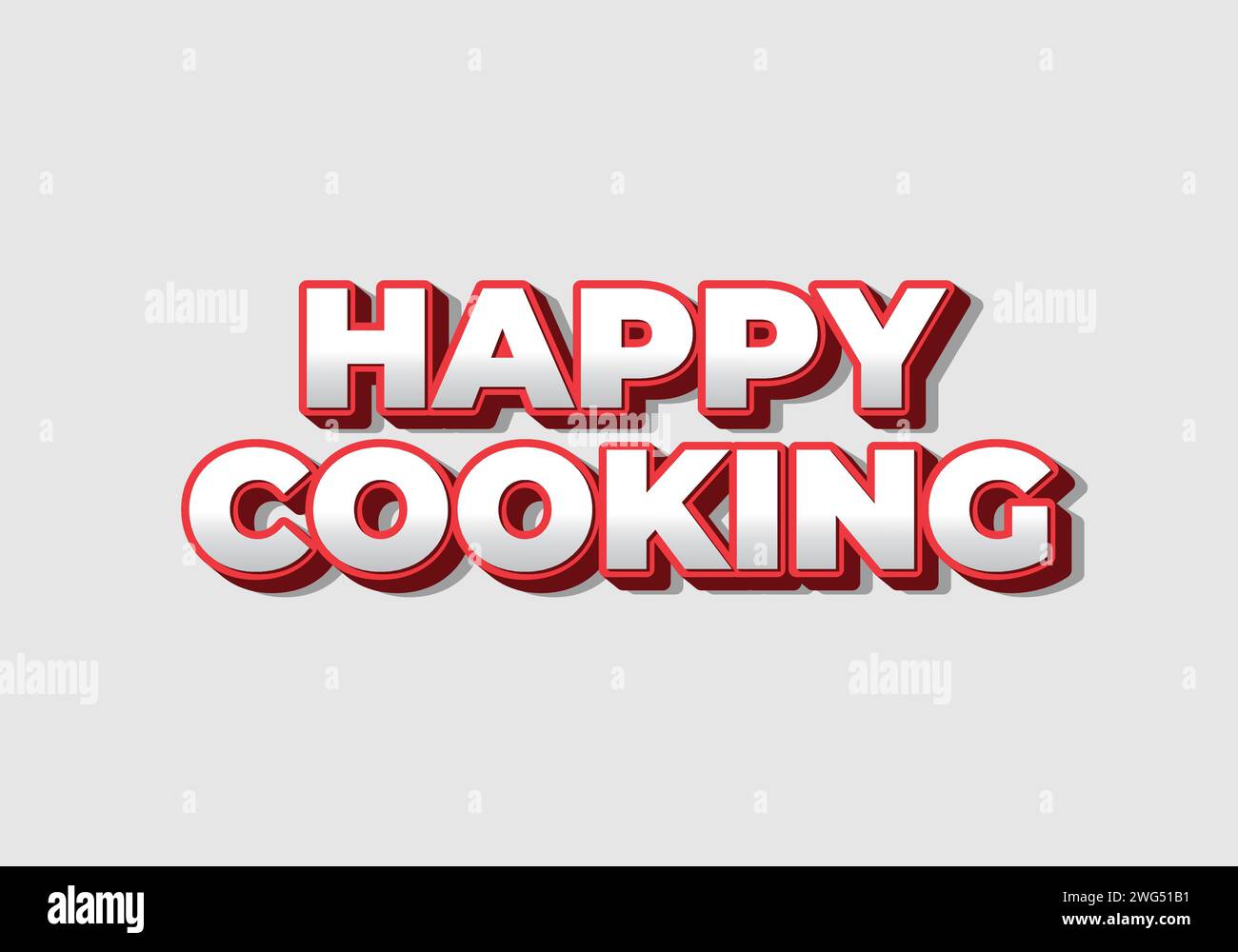 Happy cooking. Text effect design in 3D look. Eye catching color Stock ...