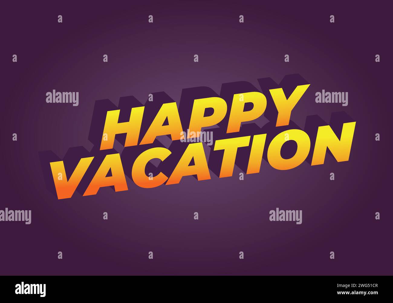 Happy vacation. Text effect design in eye catching color with 3D style ...