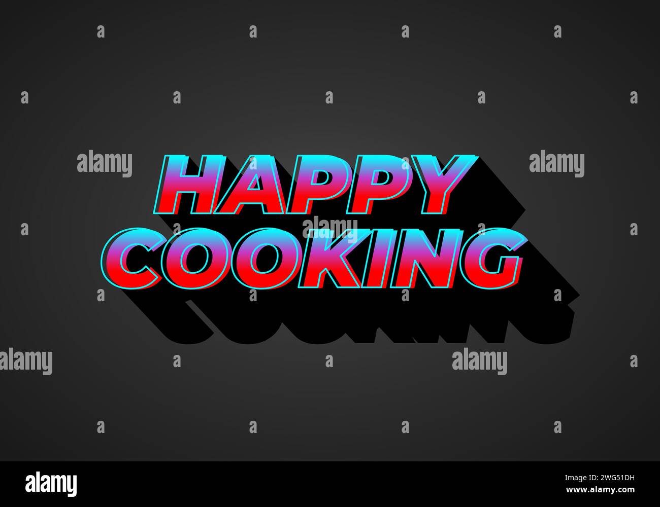 Happy cooking. Text effect design in 3D look. Eye catching color Stock ...
