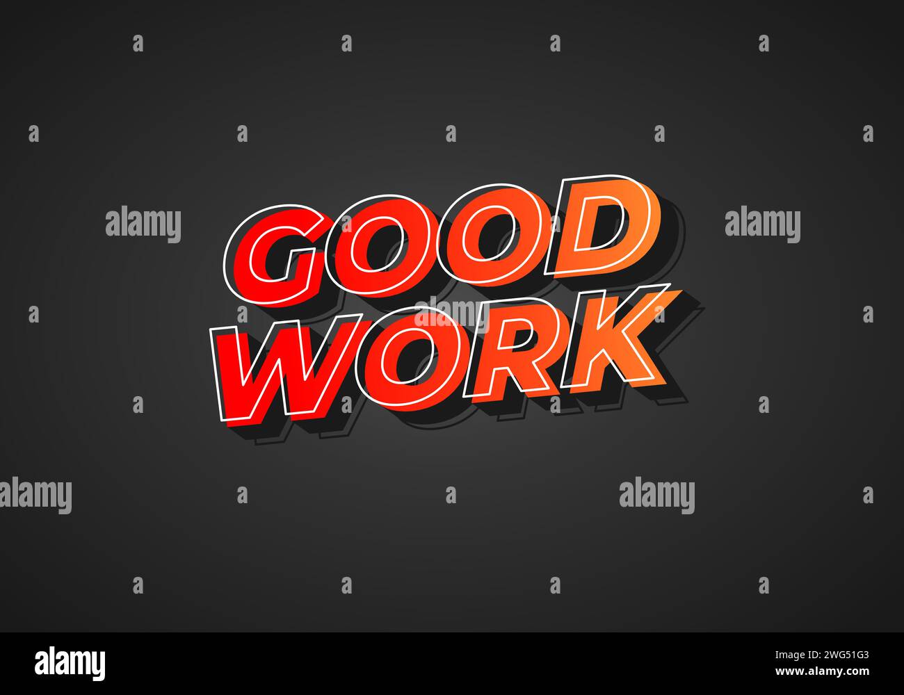 Good work. Text effect design in 3D style with eye catching color Stock ...