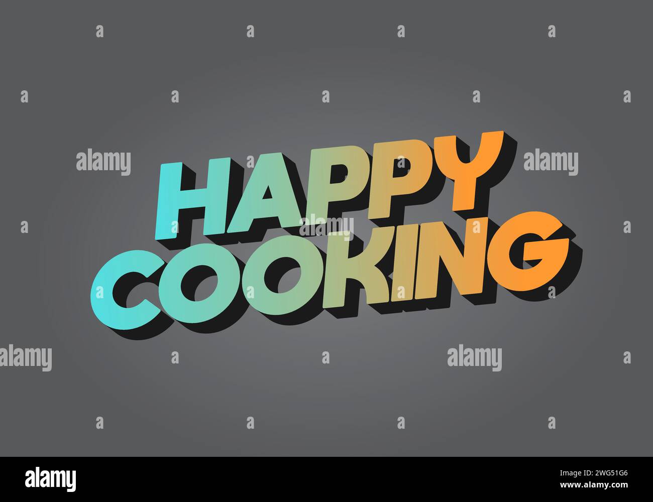 Happy cooking. Text effect design in 3D look. Eye catching color Stock ...