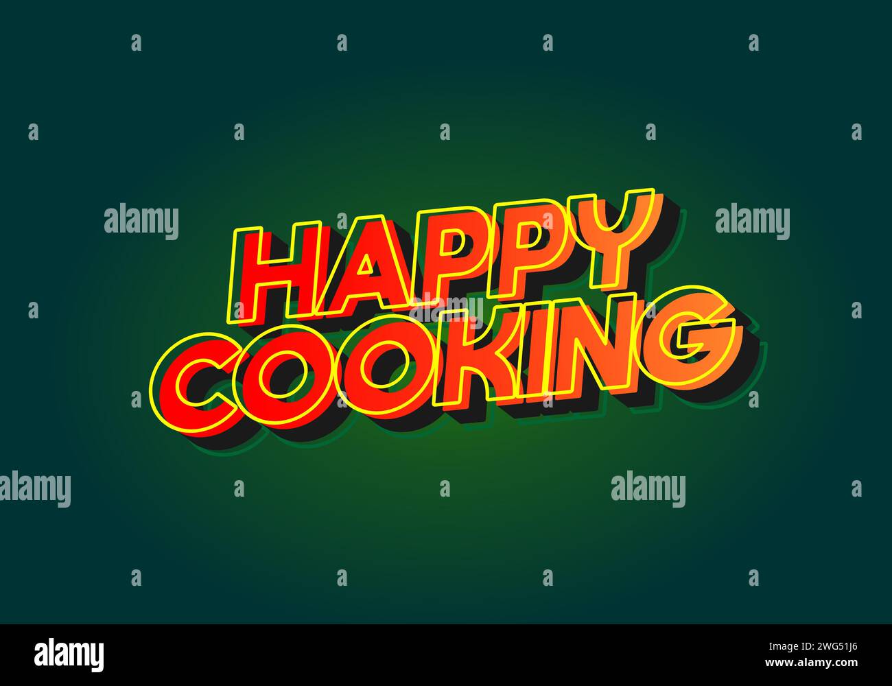 Happy cooking. Text effect design in 3D look. Eye catching color Stock ...