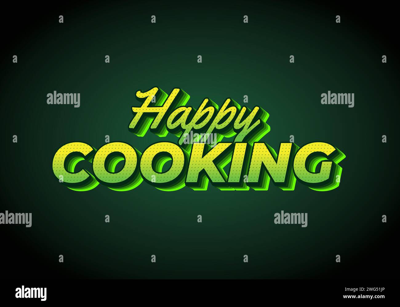 Happy cooking. Text effect design in 3D look. Eye catching color Stock ...