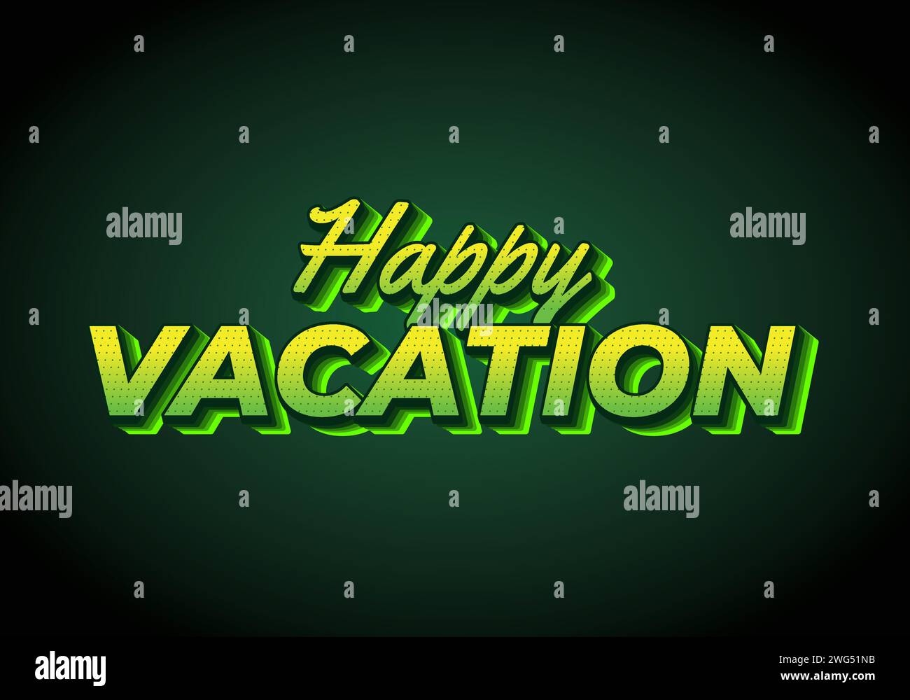Happy vacation. Text effect design in eye catching color with 3D style ...
