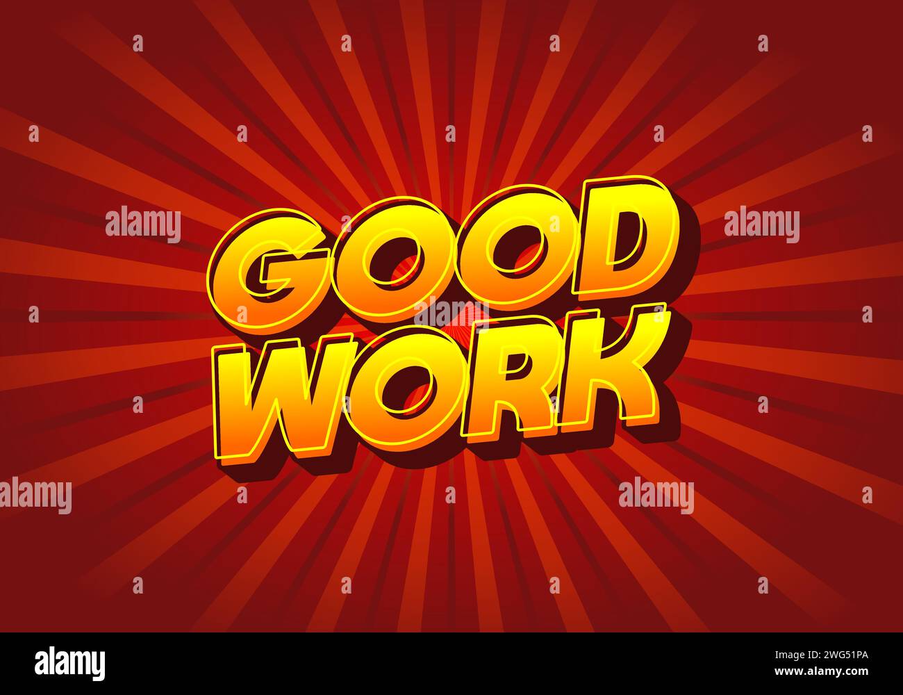 Good work. Text effect design in 3D style with eye catching color Stock ...
