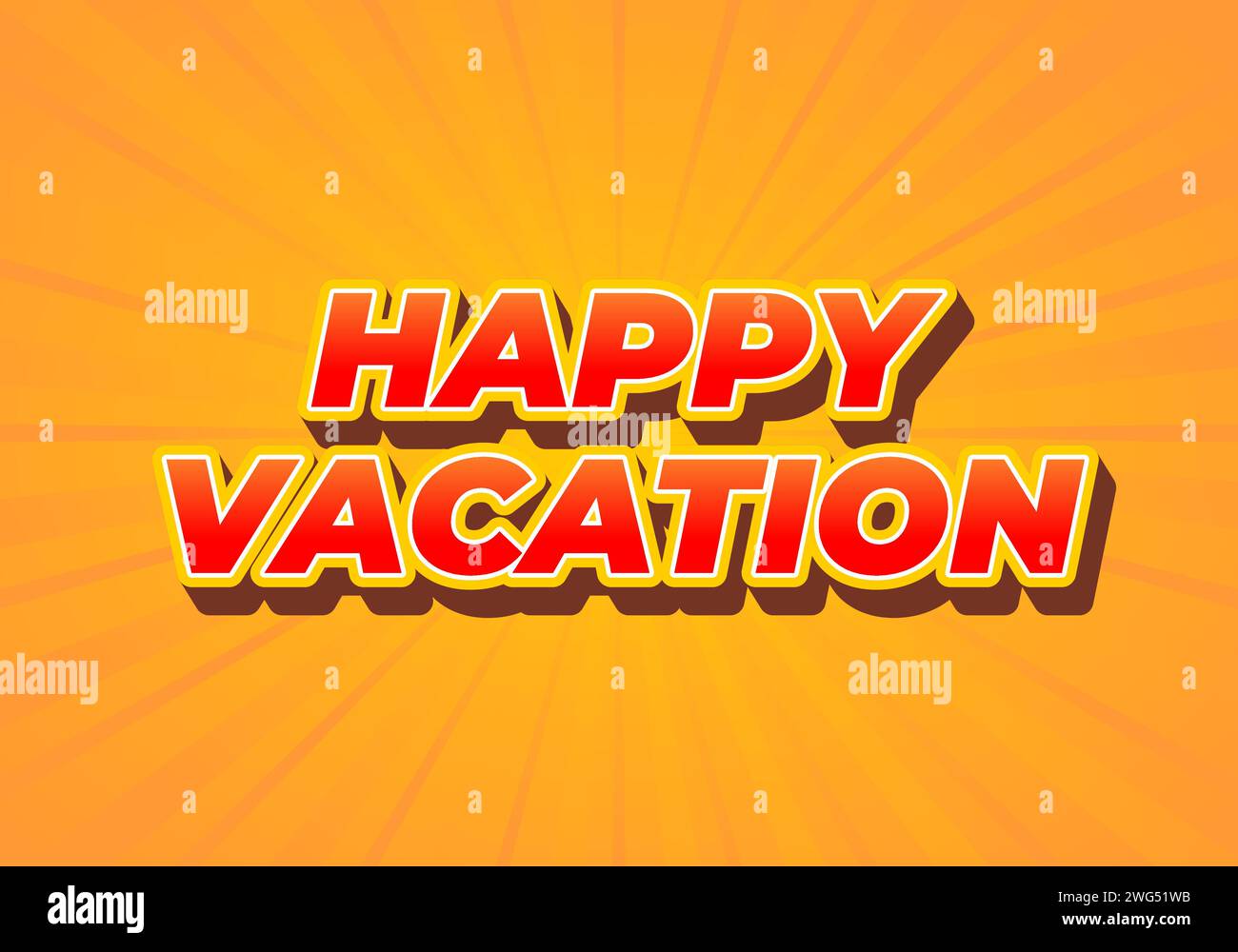 Happy vacation. Text effect design in eye catching color with 3D style ...