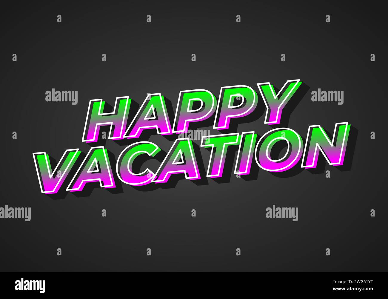 Happy vacation. Text effect design in eye catching color with 3D style ...