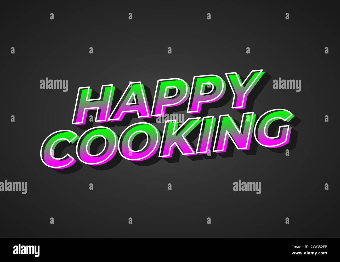 Happy cooking. Text effect design in 3D look. Eye catching color Stock ...