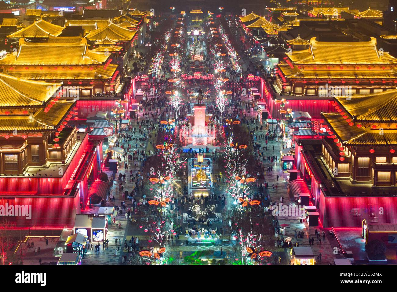 Xi'an. 2nd Feb, 2024. An aerial drone photo taken on Feb. 2, 2024 shows ...