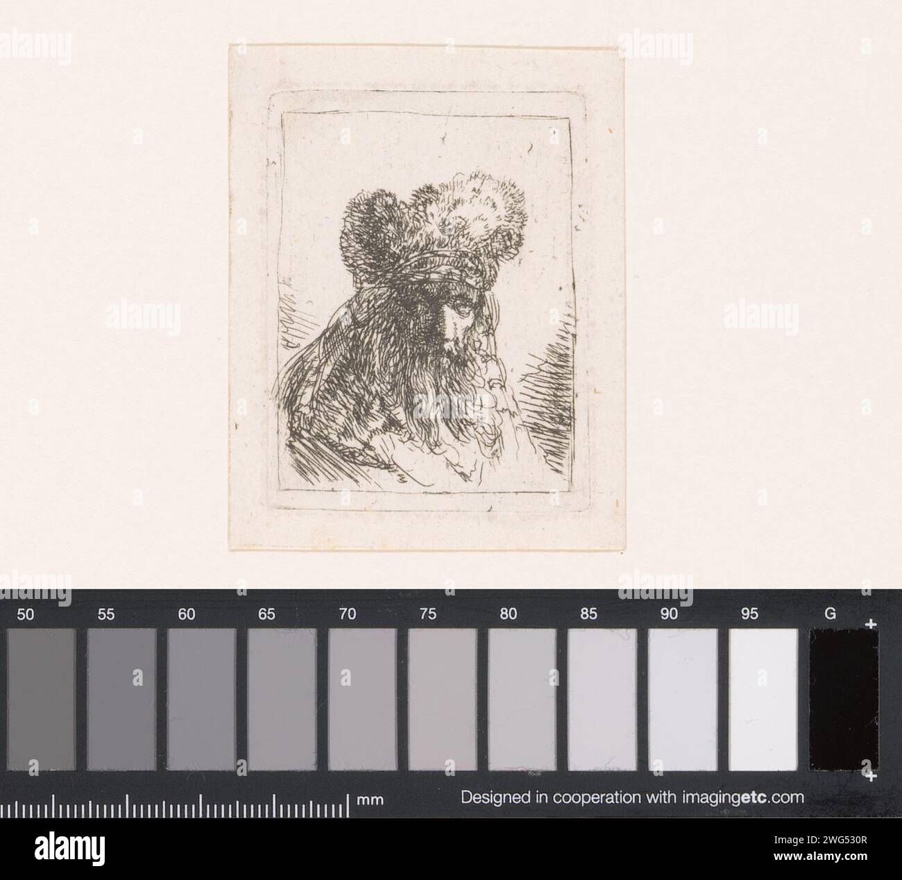 Kop of old man with beard, anonymous, 1700 - 1799 print Germany paper ...