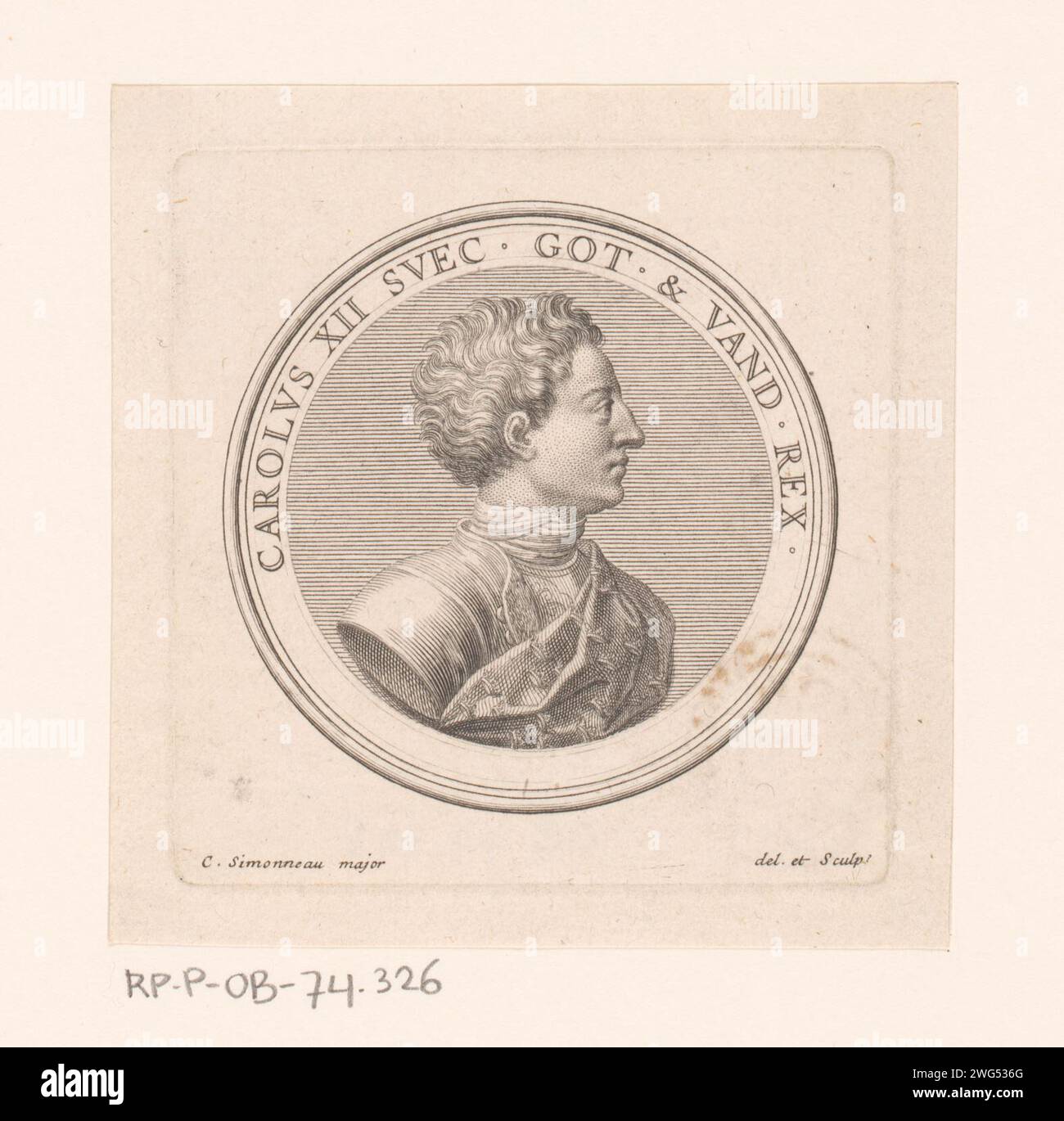 Portrait of King Charles XII, Charles Louis Simonneau, 1692 - 1728 ...