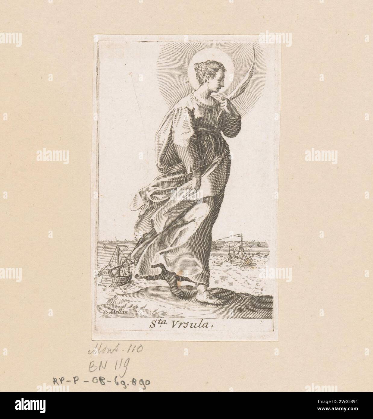 H. Ursula, Claude between, 1608 - 1688 print paper engraving / etching the virgin martyr Ursula ...