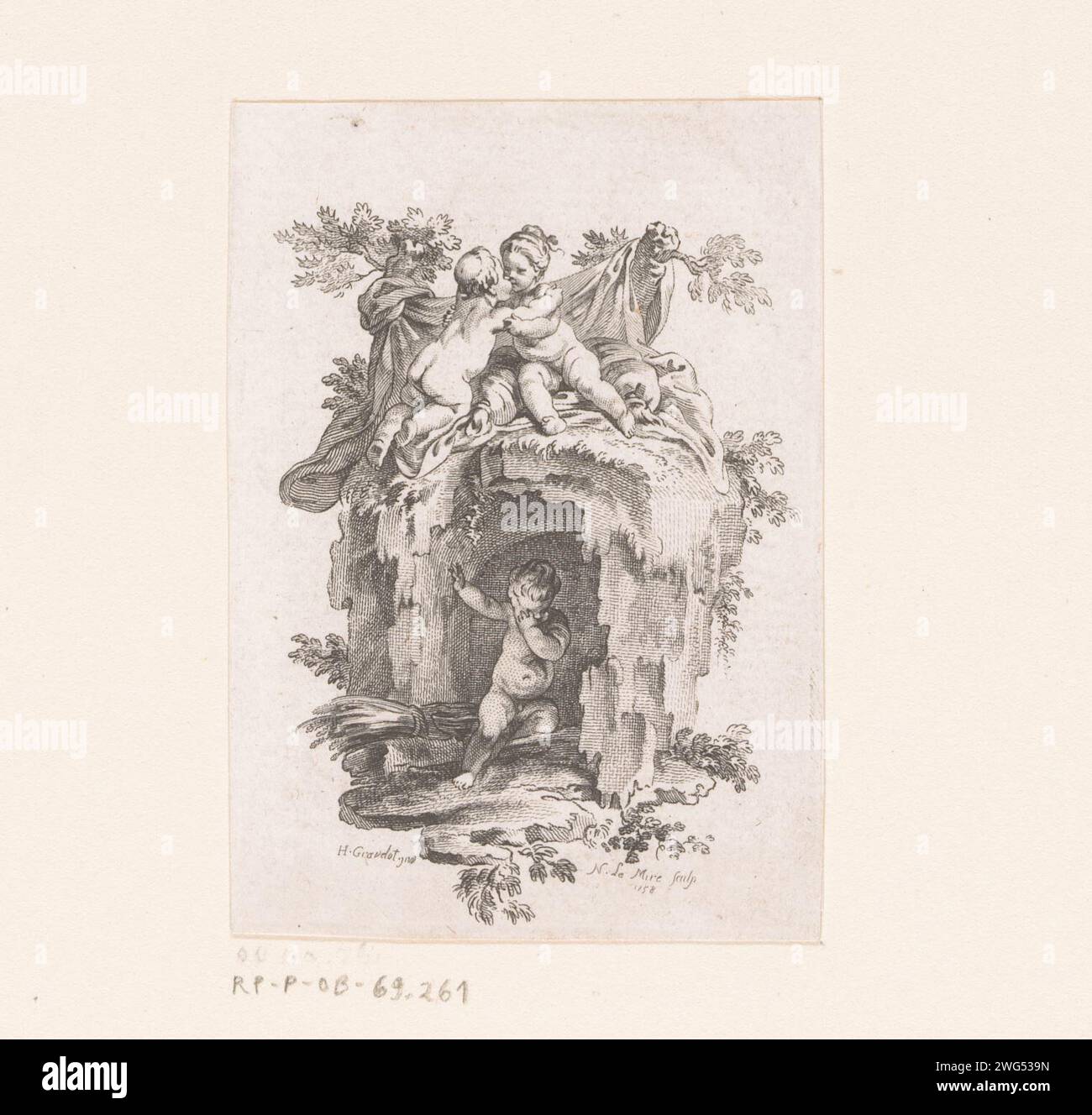Print two kissing putti hi-res stock photography and images - Alamy