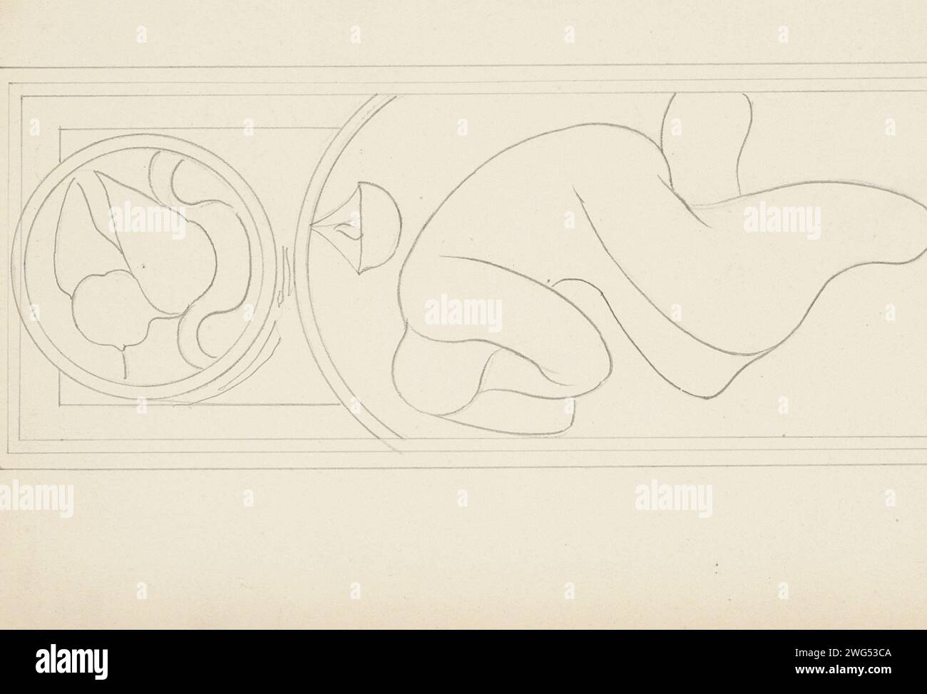 Design for a window with a sleeping figure, 1900 - 1903 The figure is ...