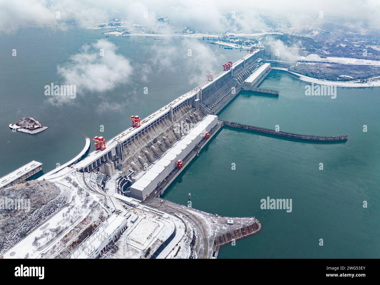 YICHANG, CHINA - FEBRUARY 3, 2024 - A view of the Three Gorges Dam ...