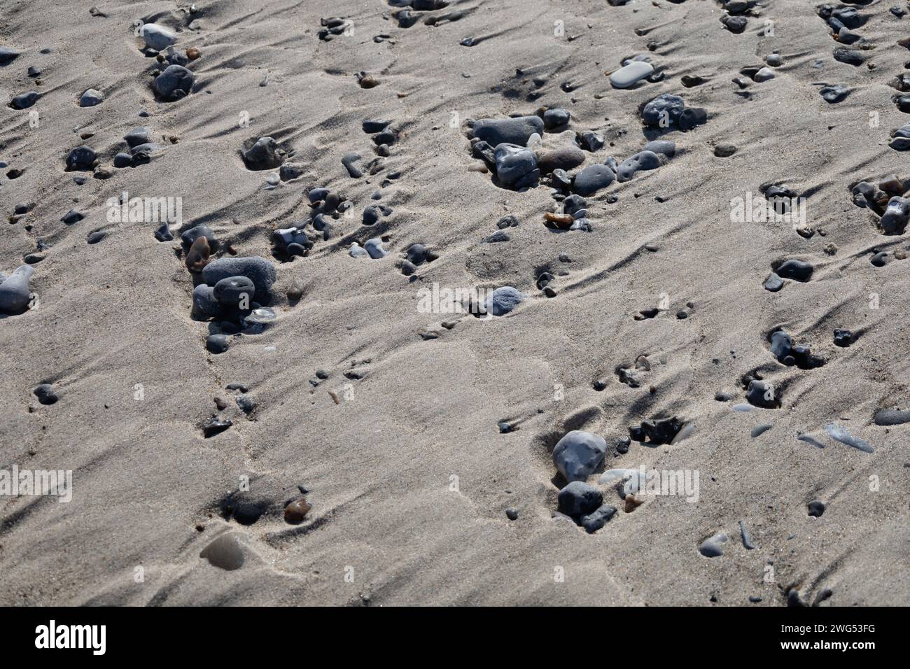 Pebbles in the Sand Stock Photo - Alamy