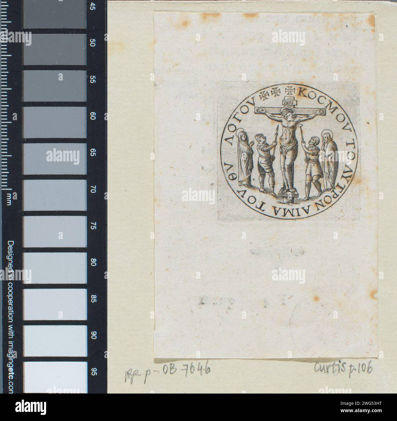 Medallion with Christ on the cross, Raphaël Sadeler (II), 1622 print A ...