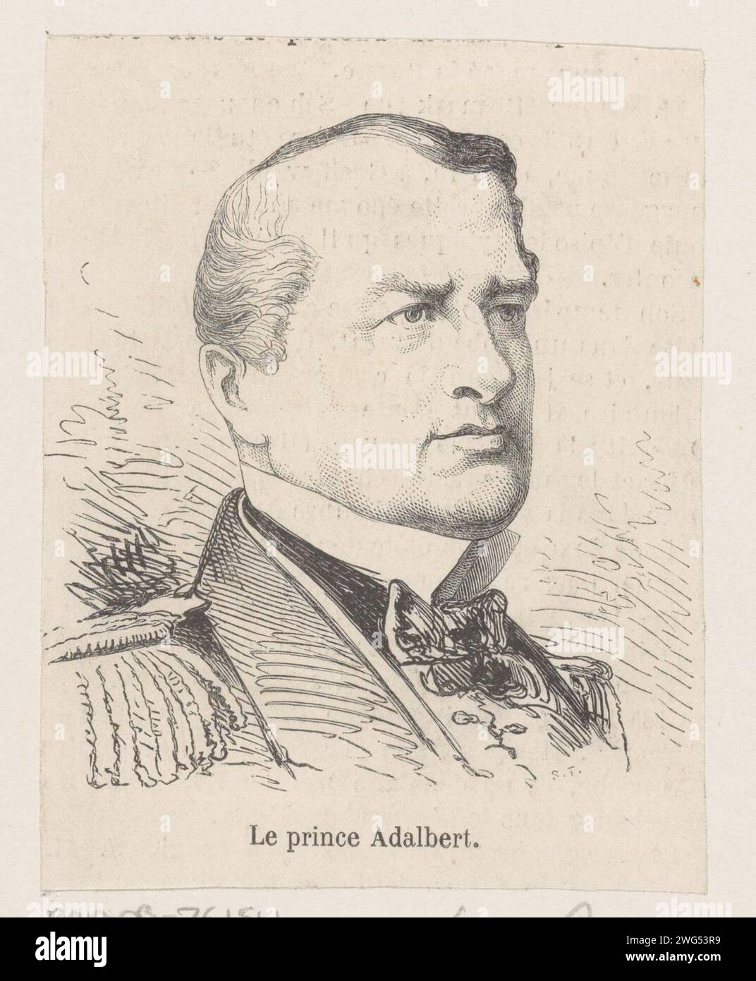 Portrait of Adalbert, prince of Prussia, monogram missst (19th century ...