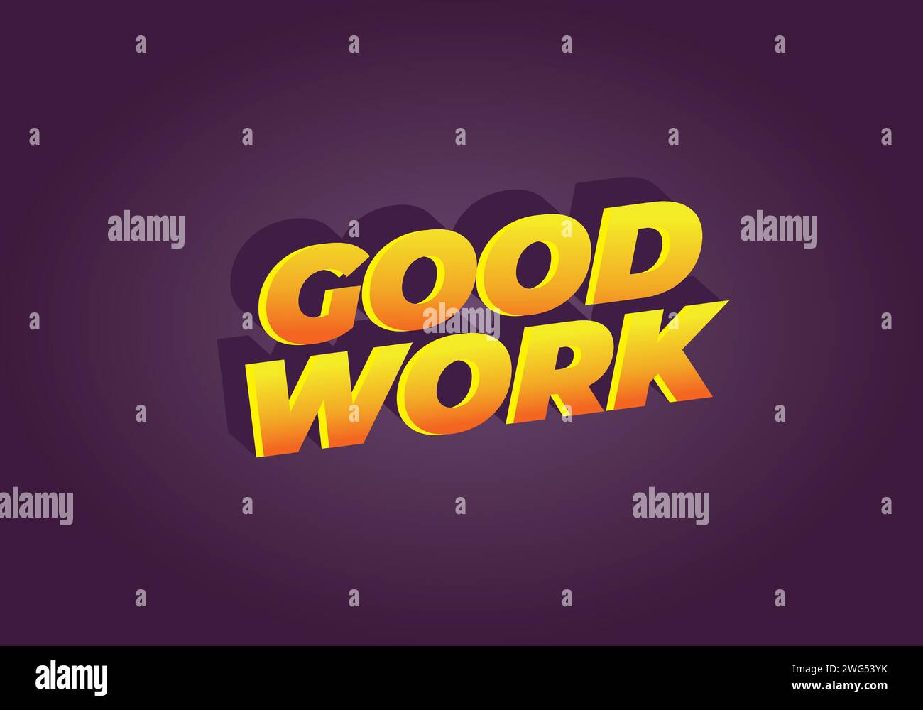 Good work. Text effect design in 3D style with eye catching color Stock ...