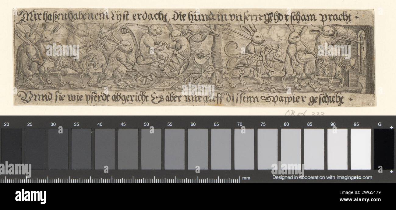 Rabbits triumphs over wolves, Conrad Saldörffer, c. 1563 - c. 1583 ...