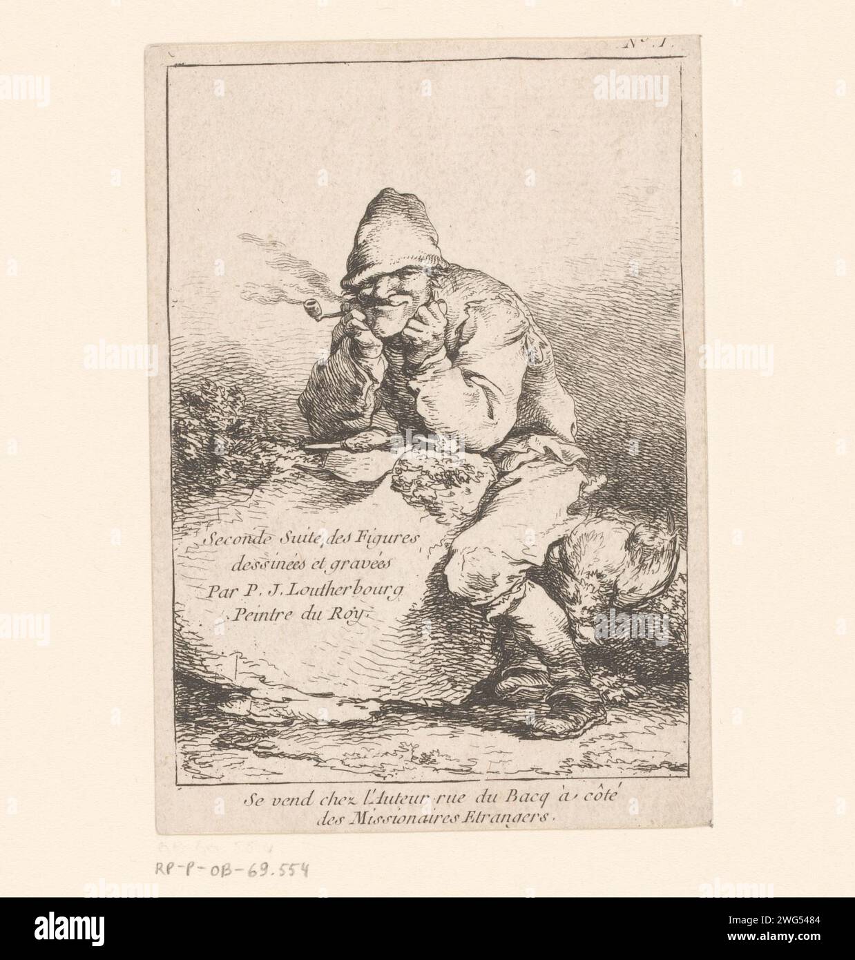 Title print with piping man, Philipp Jacques Loutherbourg (I), 1708 ...