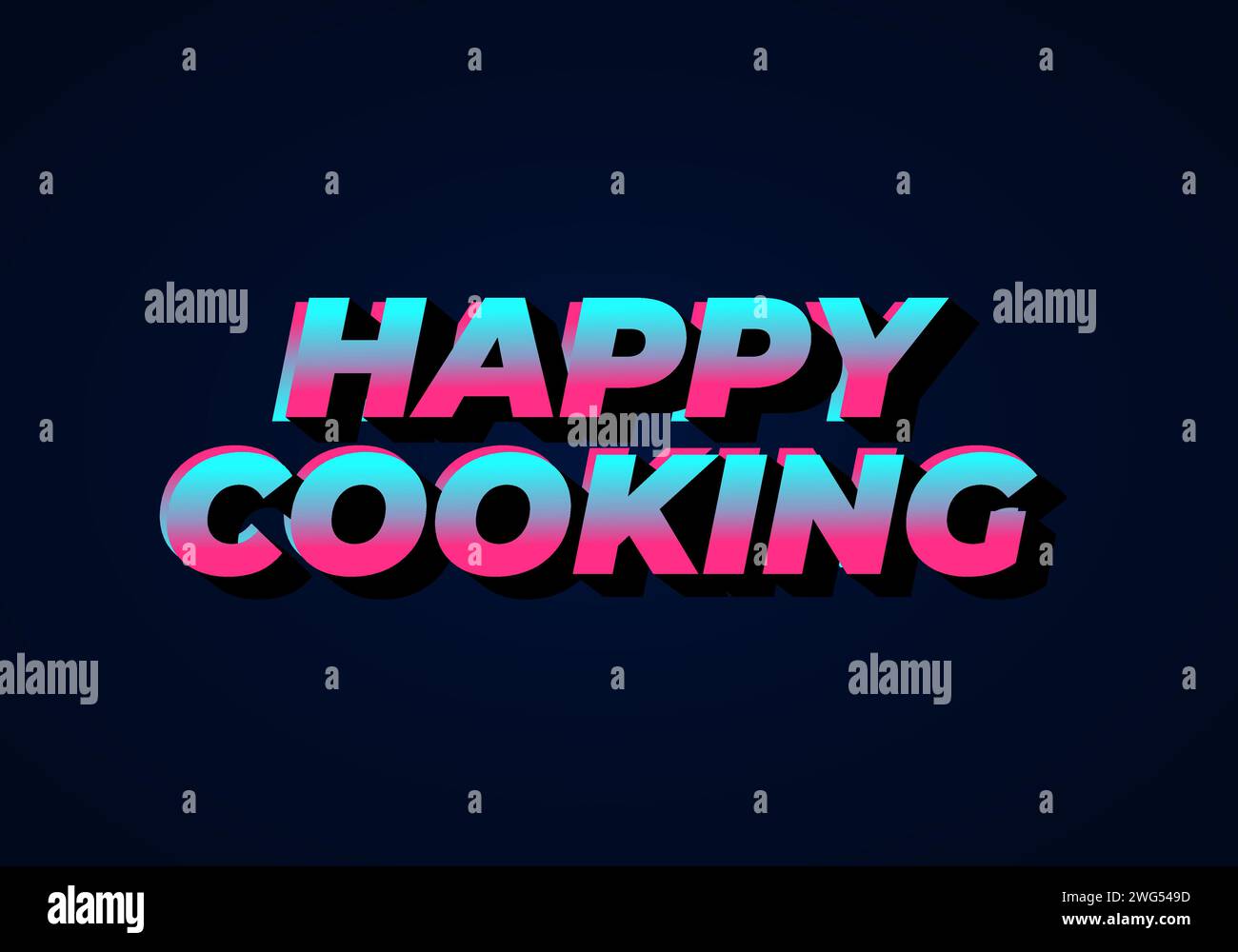 Happy cooking. Text effect design in 3D look. Eye catching color Stock ...