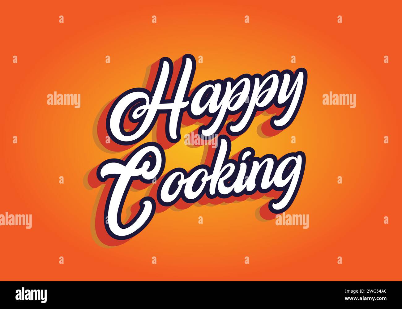 Happy cooking. Text effect design in 3D look. Eye catching color Stock ...