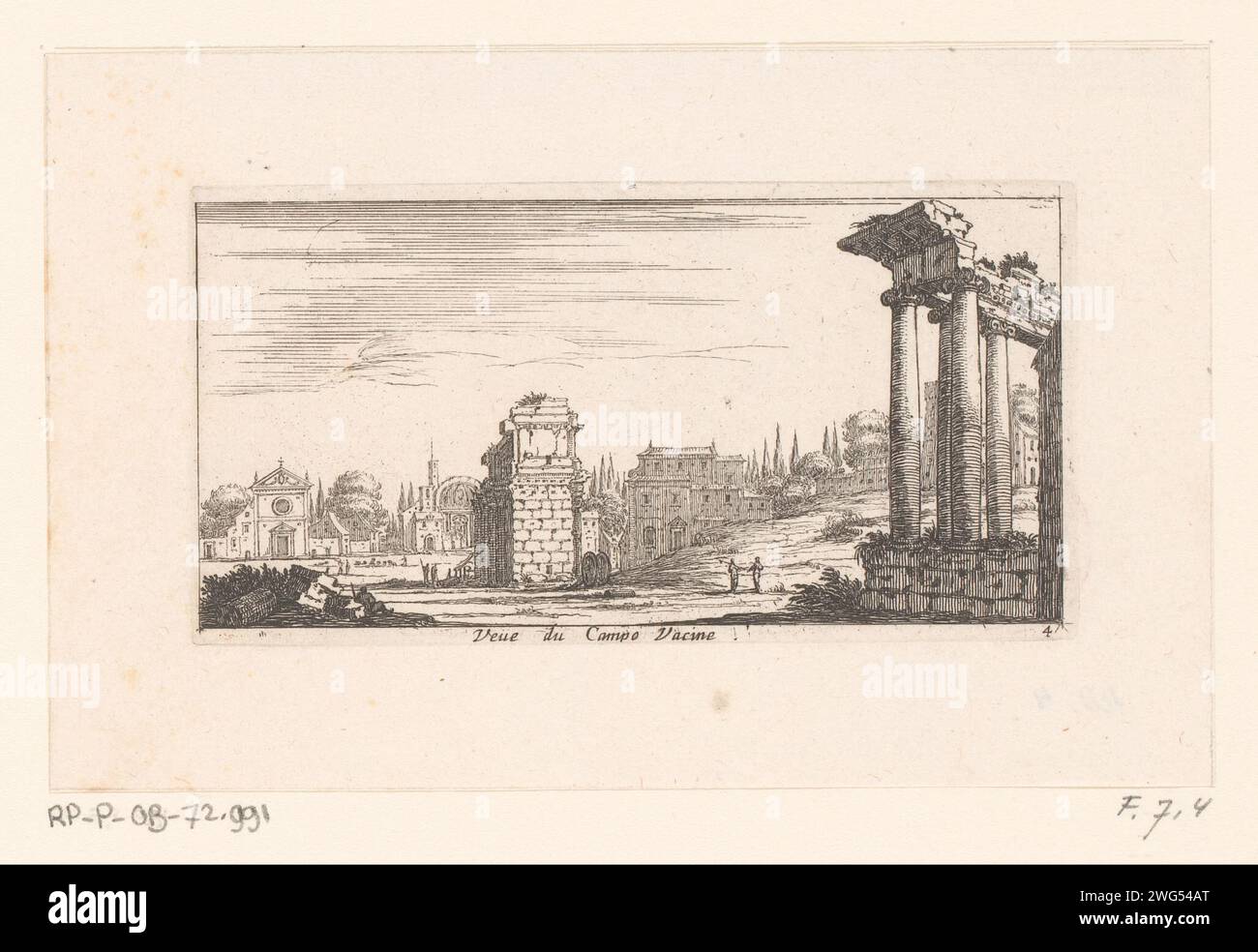 View of the Romanum forum, Israel Silvestre, 1636 - 1661 print paper ...