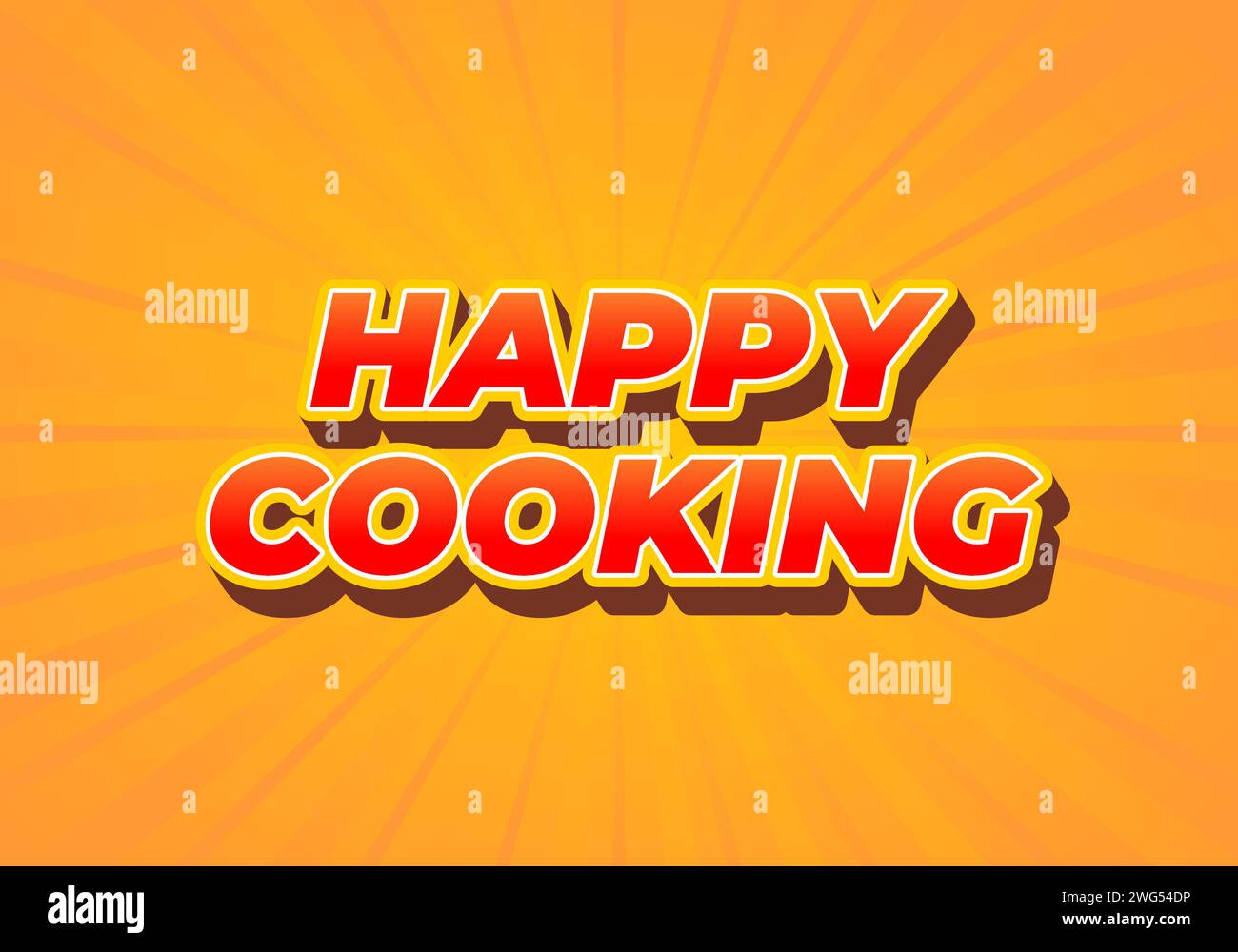 Happy cooking. Text effect design in 3D look. Eye catching color Stock ...