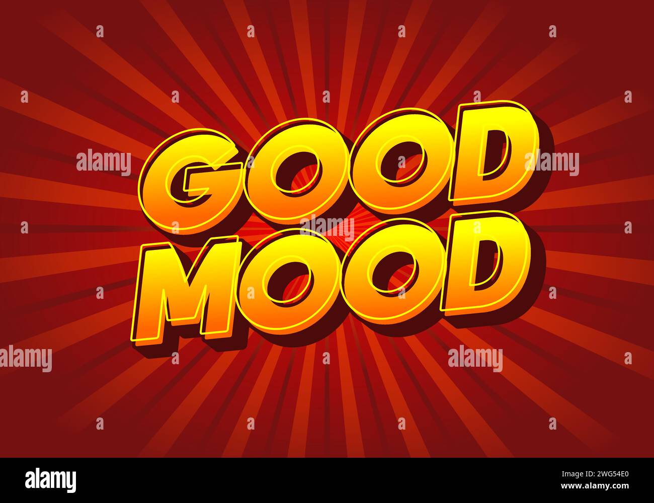 Good mood. Text effect design in 3D look with gradient purple yellow ...